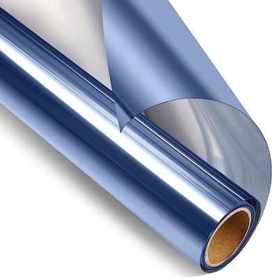 China One Way Vision Silver Black Titanium Mirror Foil Reflective Privacy Protection Decoration Building Glass Window Tint Solar Film for sale