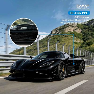 China Gloss Black PPF Paint Protection Film Car Wrap with Self Healing Anti Yellowing and High Glossy Finish for sale