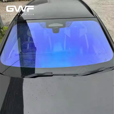 China PET Chameleon Window Tint Film CR70 VLT70% Solar Car 1.52M*30M Blue Window Glass Tinted Film for sale