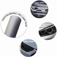 China GWF Smoked Black Photochromic Headlight Tint Film PPF Black Purple TPU Taillight Tint Vinyl for sale