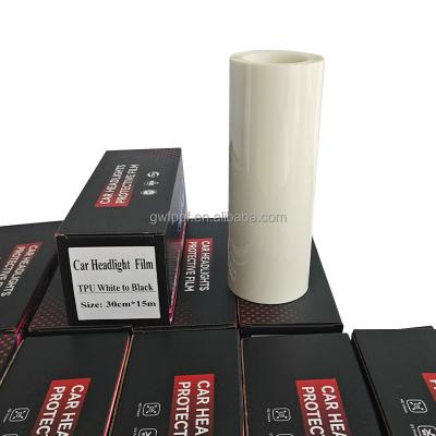 China GWF Smoked Black Photochromic Headlight Tint Film PPF Black Purple TPU Taillight Tint Vinyl for sale