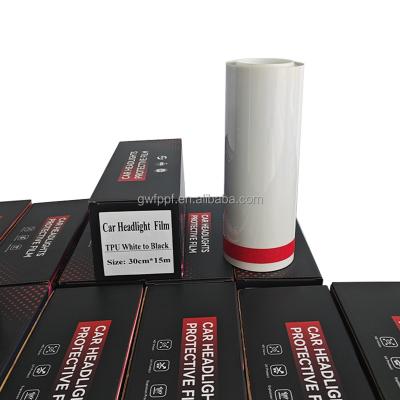 China Dark Black TPU Headlight Tint Film PPF 30% VLT 7.5 Mil Anti Scratch for sale
