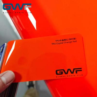China TPU Crystal Orange Red 10 Year Warranty Self Healing Colored Paint protection Film Car Wrap Vinyl Full Body Cover for sale