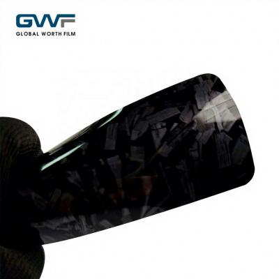 China Forged Carbon Fiber Black Gloss Colored Ppf Wrap TPU Automotive Paint Protective Film for sale