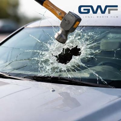 China Anti Crash Gloss Clear Security Windshield Protection Film KPU Glass Shield Tint for sale