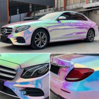 China PVC Reflective Chameleon Car Wrap Matt Chrome Metallic Pink Red Orange Vinyl Film for sale