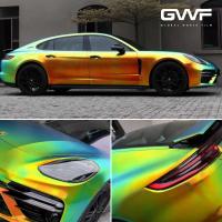 China PVC Reflective Chameleon Car Wrap Matt Chrome Metallic Pink Red Orange Vinyl Film for sale