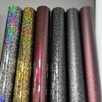 China Vinyl Car Wrap Bubble Free 3D Forged Carbon Midnight Purple Black Film Self Adhesive for sale