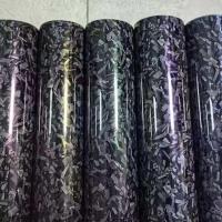 China Vinnilo Para Autos Wholesale Forged Carbon Fiber Holographic Black Red Auto Wrapping Film Car Vinyl Wrap for sale