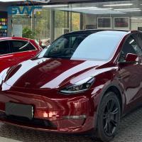 China Self Adhesive  PET Cherry Red Car Wraps Air Bubble Free Auto Film Color Changing Vinyl Car Wrap for sale