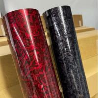 China Vinyl Car Wrap Bubble Free 3D Forged Carbon Midnight Purple Black Film Self Adhesive for sale