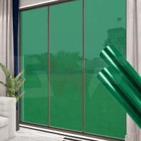 China Colorful Decorative Window Film Green Blue Red Self Adhesive Outside PET Building Color Window Glass Film for sale