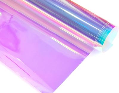 China Holographic Decorative Window Film Self Adhesive Chameleon Rainbow Glass Decoration Tint Colorful Film Glass Film for sale