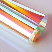 China Commercial Privacy Chameleon Stained Glass Window Film Self Adhesive Dichroic Blue for sale