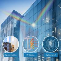 China Blue Glass Decorative Window Film Solar Tint Static Cling For Building Privacy Protection for sale