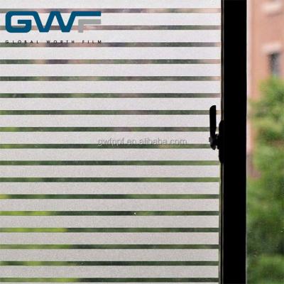 China Residential Stripe Privacy Decorative Window Film Static Cling Sticker PVC for sale