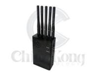 China 5 Bands Portable Handheld Signal Jammer Built - In Battery For 4G LTE Cellphone for sale