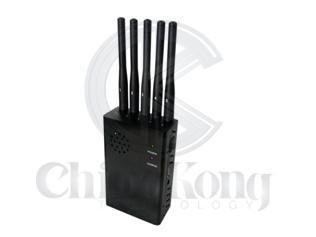 China 5 Bands Portable Handheld Signal Jammer Built - In Battery For 4G LTE Cellphone for sale