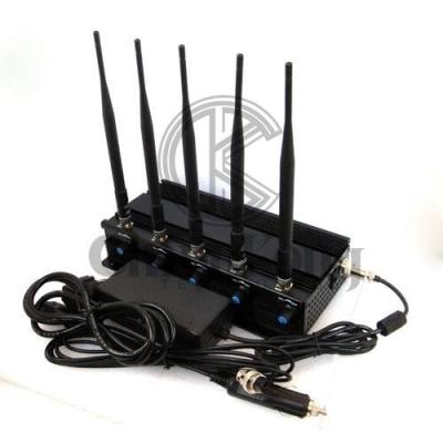 China WIFI GPS Office Cell Phone Signal Jammer 2-40m Jam Radius Continous Running for sale
