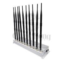 China 10 Antenna Mobile Phone Jamming Device Cell Phone Signal Interrupter 420*135*50 Mm for sale