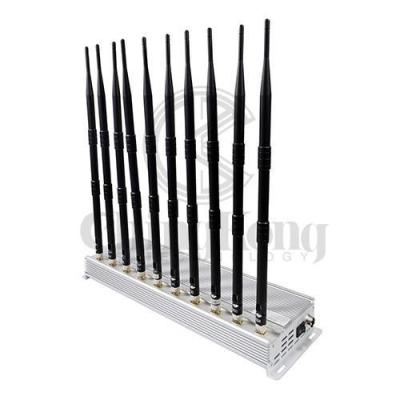 China 10 Antenna Mobile Phone Jamming Device Cell Phone Signal Interrupter 420*135*50 Mm for sale
