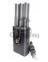 China Grey Small Handheld Phone Jammer 6 Antennas Mobile Phone Jammer For Home for sale