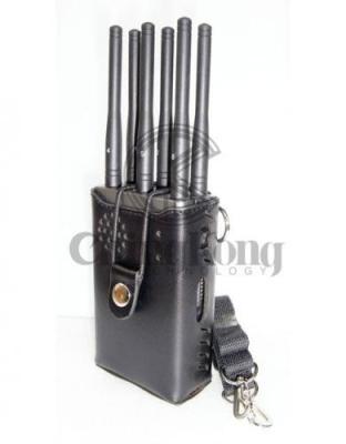 China Grey Small Handheld Phone Jammer 6 Antennas Mobile Phone Jammer For Home for sale