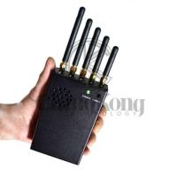 China Mini Handheld Signal Jammer Handheld Cell Phone Jammer With 5 Antennas for sale