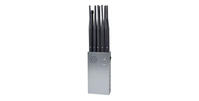 China 10 Antennas Handheld Signal Inhibitor Nylon Cover 4G 5G WIFI GPS AC110V for sale