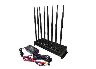 China Adjustable Power 8 Antenans GPS Signal Jammer , 3G 4G Phone Signal Blocker For Car for sale