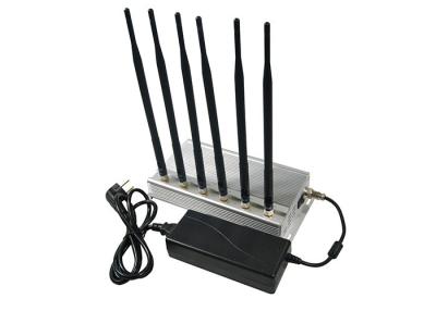 China GSM 3G 4GLTE High Power Signal Jammer 6 Omni Antennas 2 Cooling Fans Inside for sale