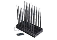 China 20 Antennas 40m Mobile Phone Jammer For 5GLTE 4G GPS LOJACK for sale