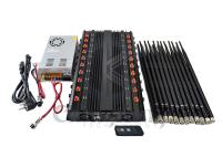 China 20 Antennas 40m Mobile Phone Jammer For 5GLTE 4G GPS LOJACK for sale