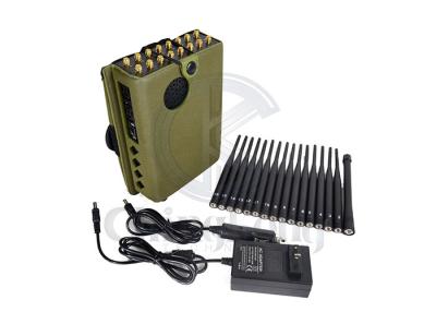 China 16 Watts Portable Signal Jammer 25m 16 Antennas WiFi GPS LOJACK for sale
