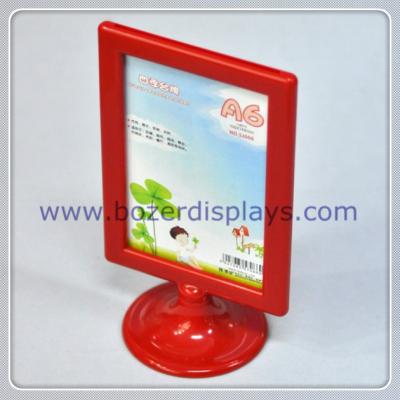 China Tabletop Poster Advertising Plastic Display Stand for Hotel for sale
