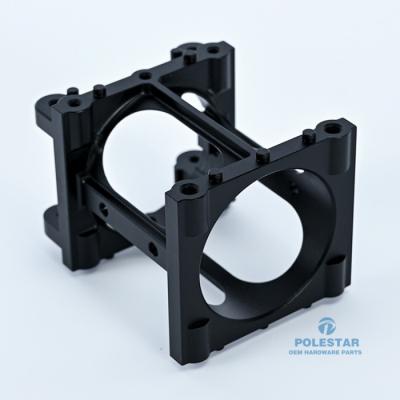 China Aluminum 7075 CNC Motor Mount Brackets Vibration Isolation Black Anodizing for sale