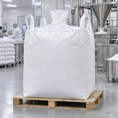 China 200 G/M2 Food Grade Baffle Bulk Bag For Food Additives Four Lifting Loop FIBC for sale