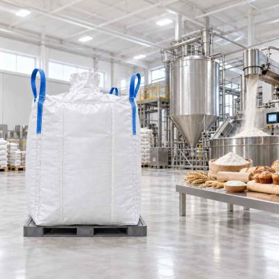 China Shape Retaining Structure Food Grade Baffle Bulk Bags For Bakery Ingredients With Coated for sale