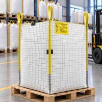 China Type C Chemical FIBC Bag With Red Conductive Lifting Belts For Full Bag Lifting And Conductive Connection for sale