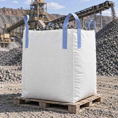 China 1200 Kg 4 Loop Mineral FIBC Bulk Bag With 180 G/M² Uncoated Fabric For Ore Packaging for sale