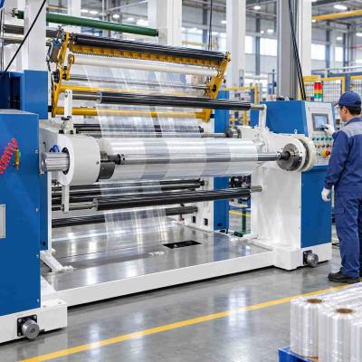 China ±100 Mm EPC-Guided Film Coating Machine For Metallurgical Powder Packaging Fabric for sale