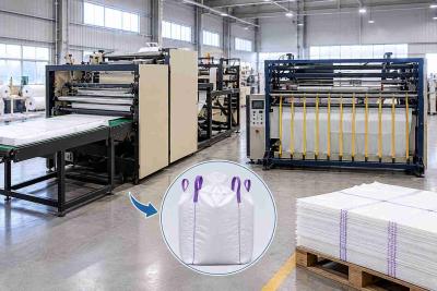 China ±2 Mm Automatic Fabric-Receiving FIBC Cutting Machine  For Wide PP Woven Fabric for sale