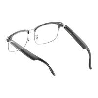 China 6 Hours Bluetooth 5.3 Ultralight Smart Wireless Glasses For Call Black Silver for sale