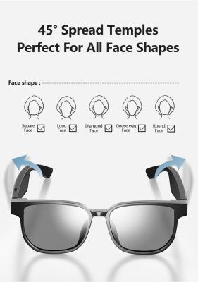 China BT 5.1 Stereo Sound Bluetooth Sunglasses with Music Time of 4 Hours and 90 mAh Battery for sale