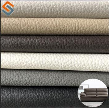 China Small Lichee PVC Leather for Sofa Furniture Upholstery 0.6mm 50 Meters per Roll for sale