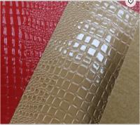 China Embossed Print PVC Synthetic Leather Fabric 140cm Width for Home Decor Upholstery for sale