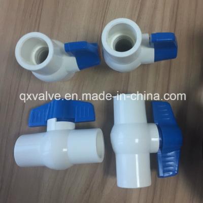 China Low Temperature DIN Standard PVC Valve for Water Supply Socket and Threaded Design for sale