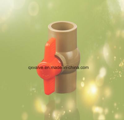China QX01 Flexible Ball Valve Plastic Brown Body Red Handle Compact Valve Manufactured for sale