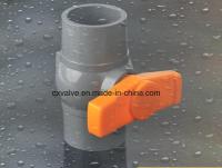 China QX01 Flexible Ball Valve Plastic Brown Body Red Handle Compact Valve Manufactured for sale