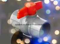 China QX01 Flexible Ball Valve Plastic Brown Body Red Handle Compact Valve Manufactured for sale
